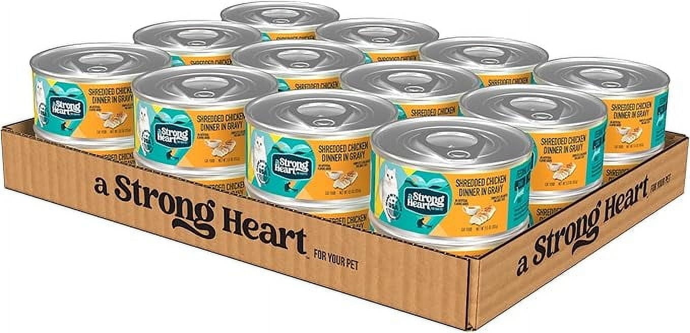 A Strong Heart Canned Wet Cat Food, Shredded Chicken Dinner in Gravy ...