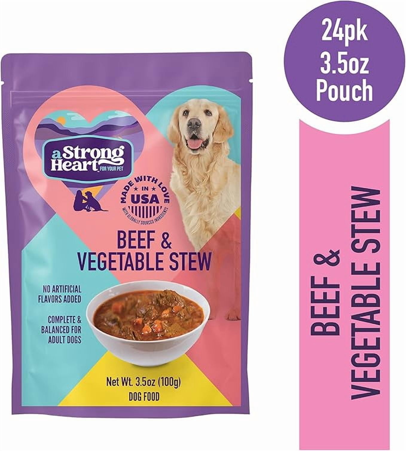A Strong Heart Wet Dog Food Pouches, Beef & Vegetable Stew, 3.5 oz ...