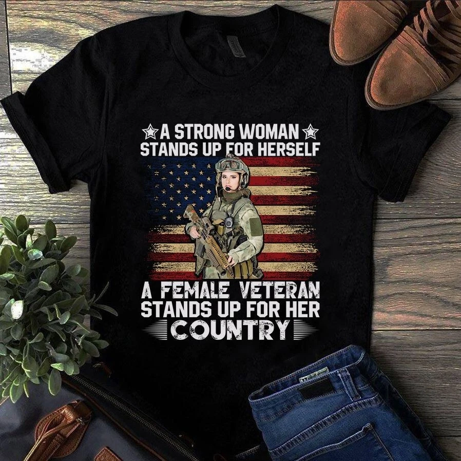A Strong Woman Stands Up For Herself Veteran Army Royal Blue/ Black ...