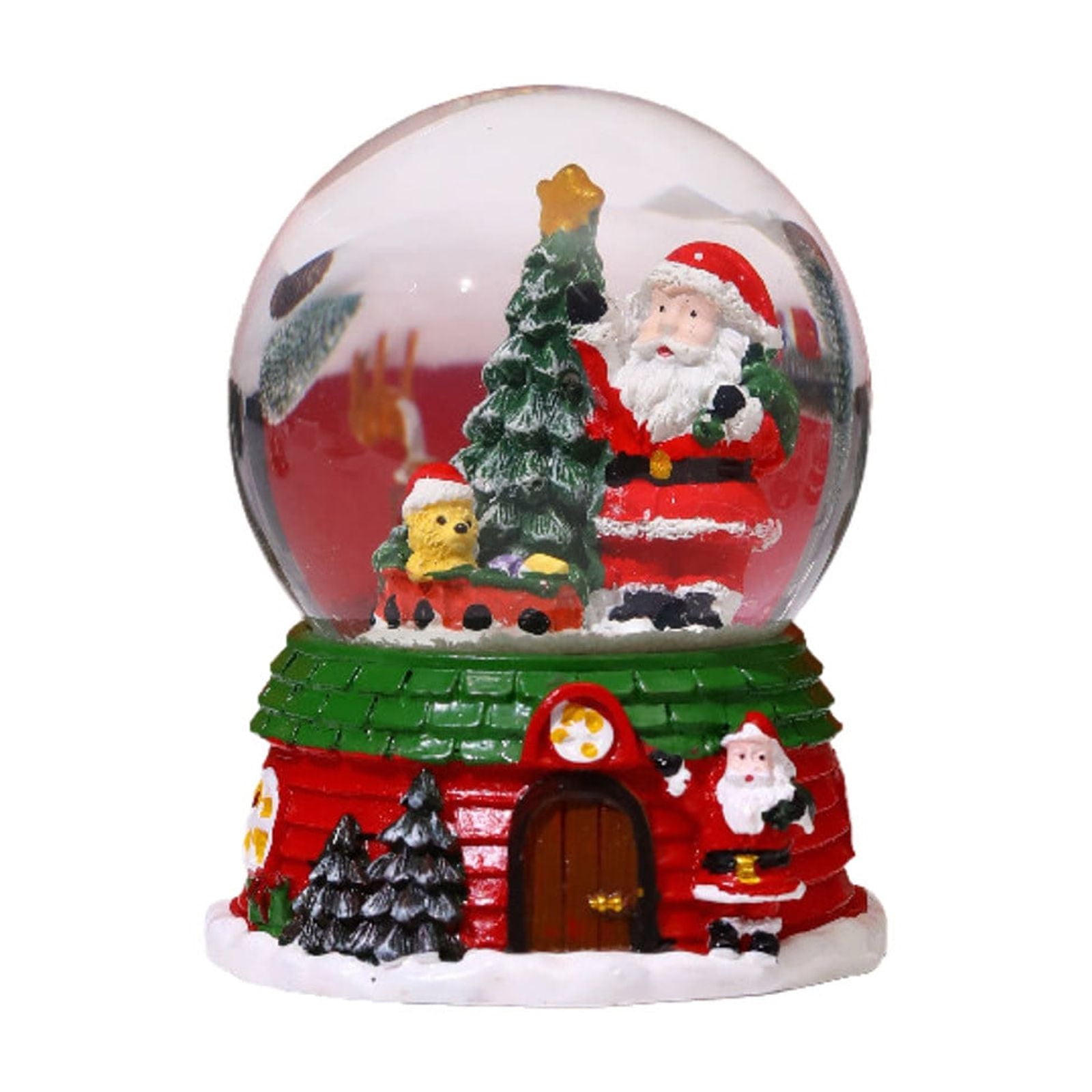 A Style A Christmas Crystal Ornament Festive Snow Globe With Santa And ...