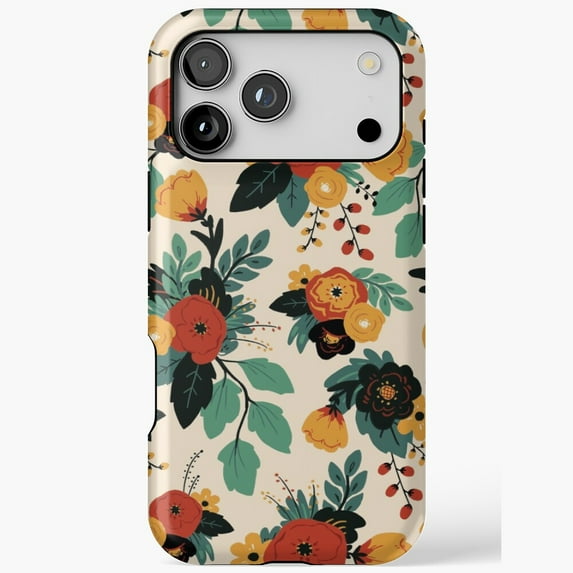 A Summer Meadow Themed Wildflower Graphic Art iPhone 11 through 17 Pro ...