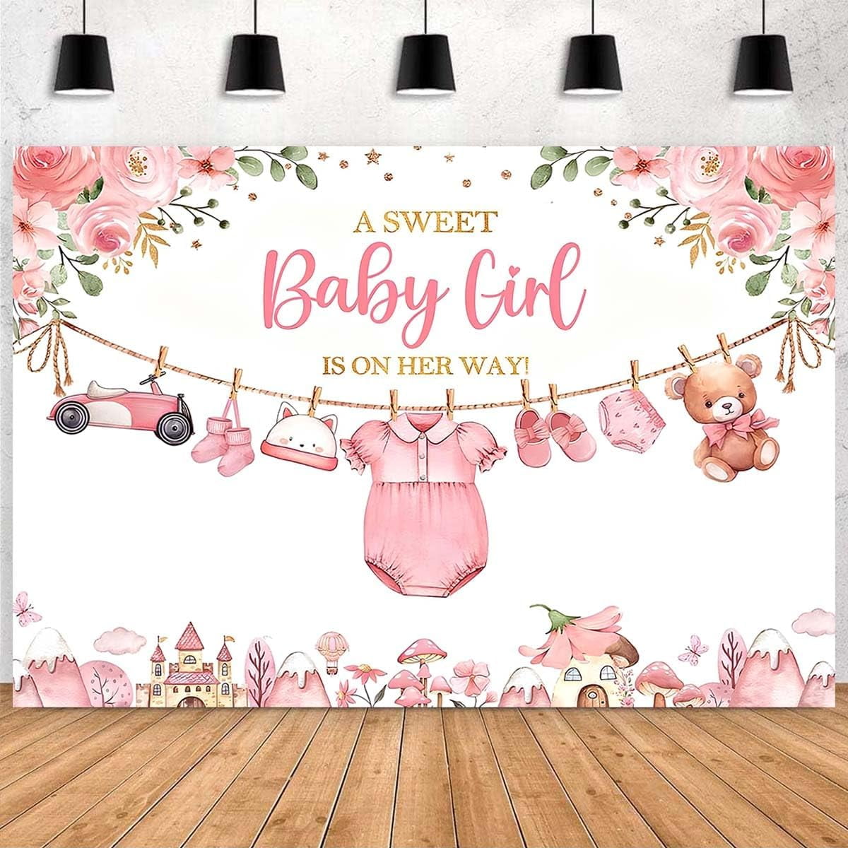A Sweet Baby Girl is on Her Way Photography Background Pink Its a Girl ...