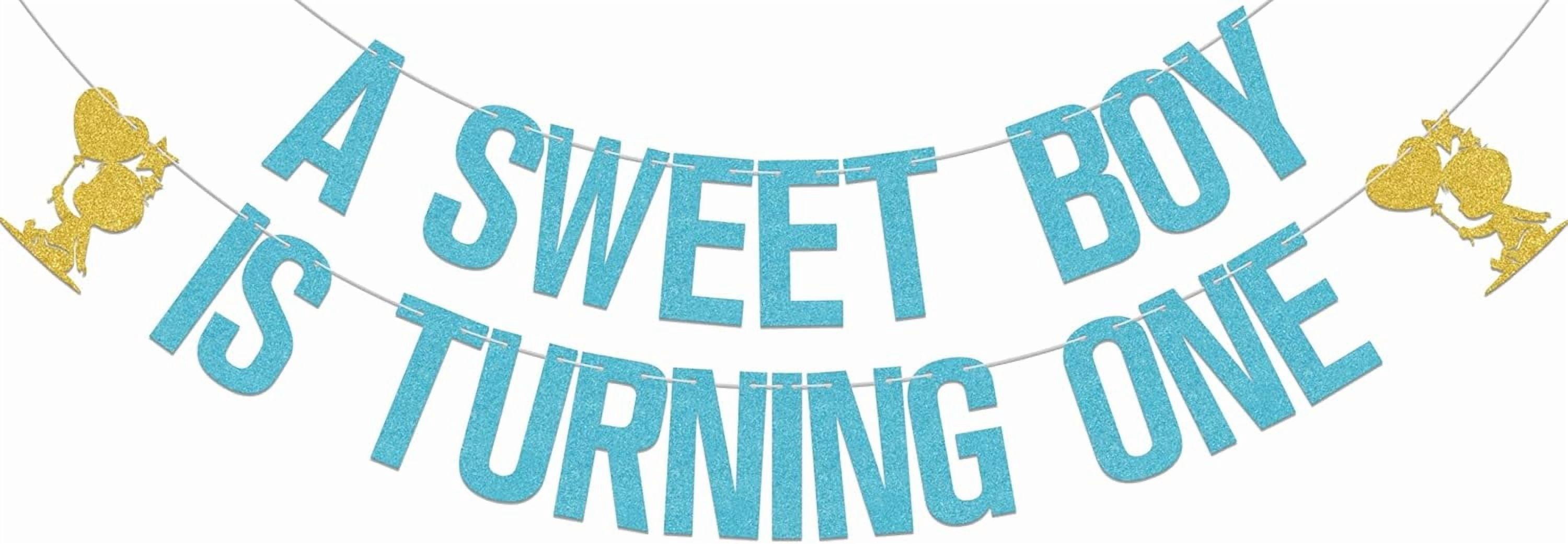 A Sweet Boy Is Turning One Banner,One Sweet Boy Birthday Party ...