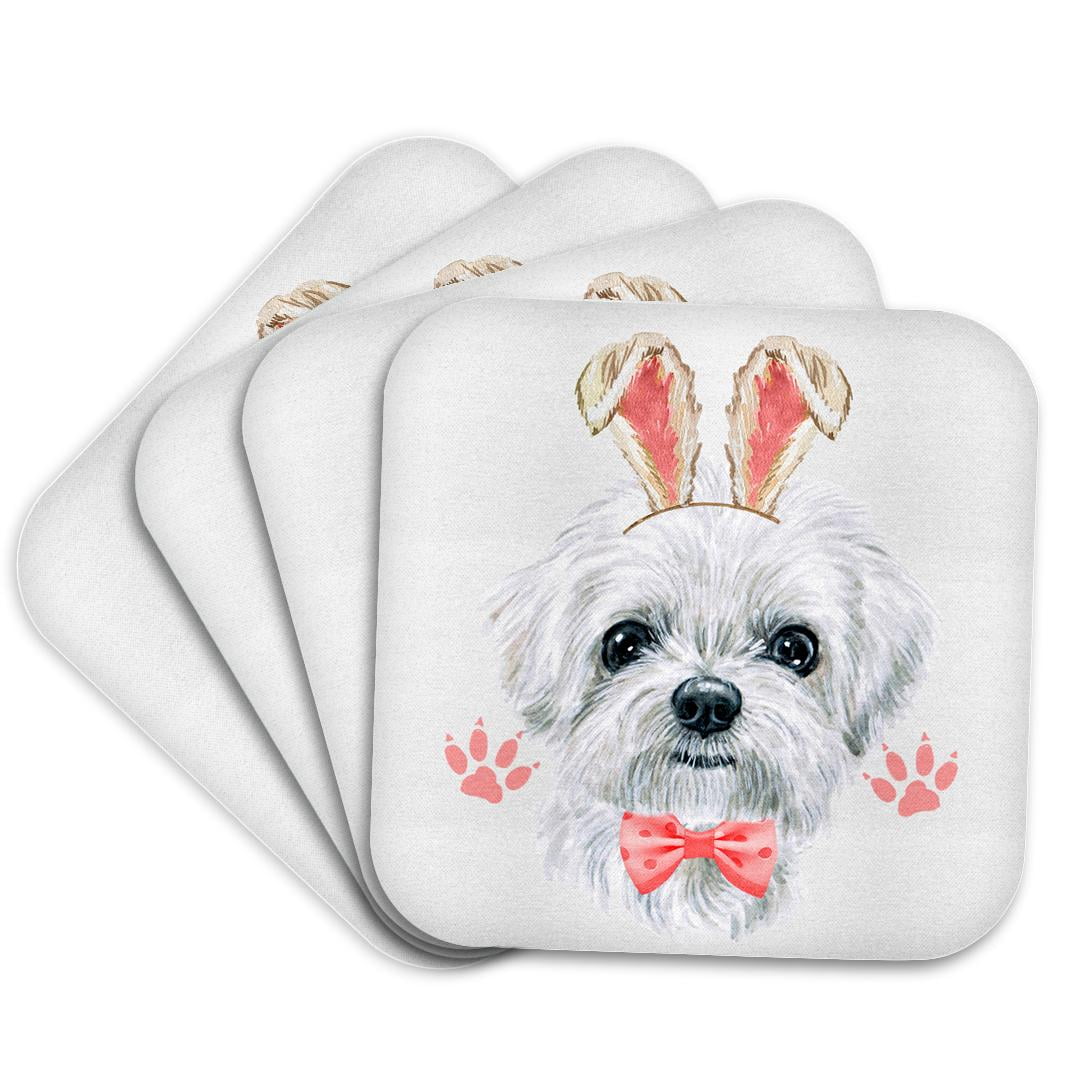 3drose, a Sweet Maltese Dog Is Ready for Easter in Pink Bunny Ears, Set ...