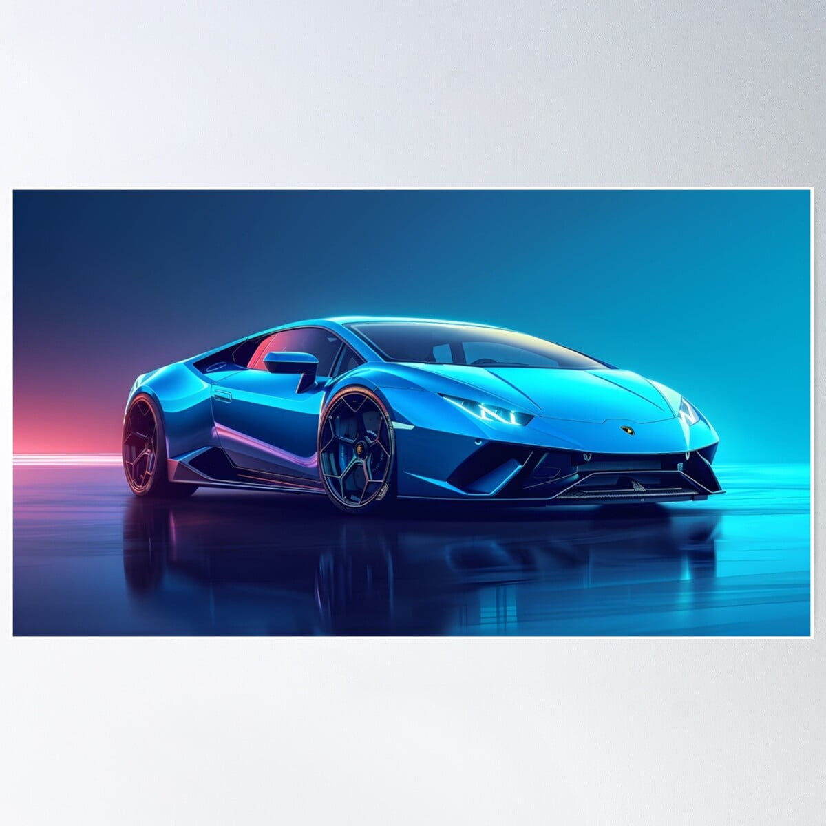 A Symphony In Blue: Realistic Lamborghini Elegance Revealed Poster Wall ...