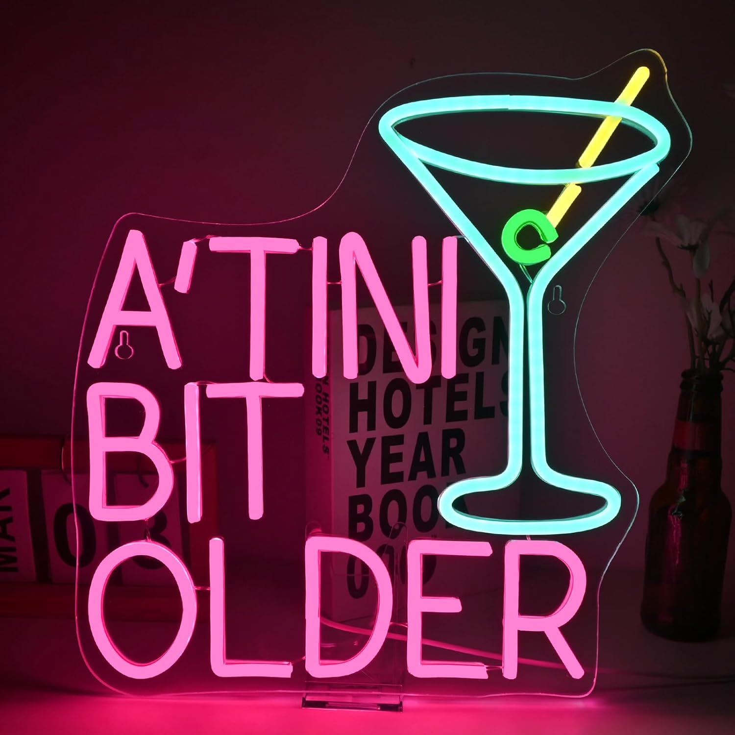 A'TINI BIT OLDER Neon Sign Dimmable Light Up Signs for Pub Store Man ...