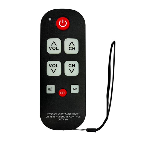 A-TV10 Waterproof Universal Remote Control With Lanyard Strap Easy to ...
