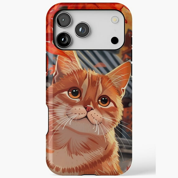A Tabby Cat in Kyoto Themed Japanese Scene Art iPhone 11 through 17 Pro Max Phone Cover ...