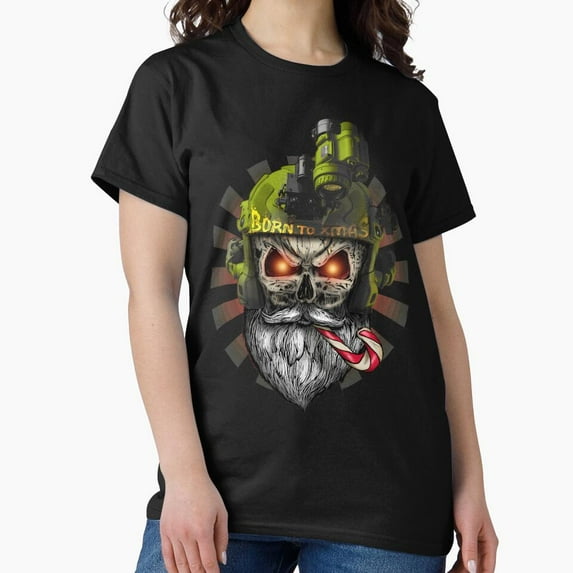 A Tacticool St. Nick Claus Funny Military Christmas Holiday Parody M8796 T-Shirt, for Men and ...