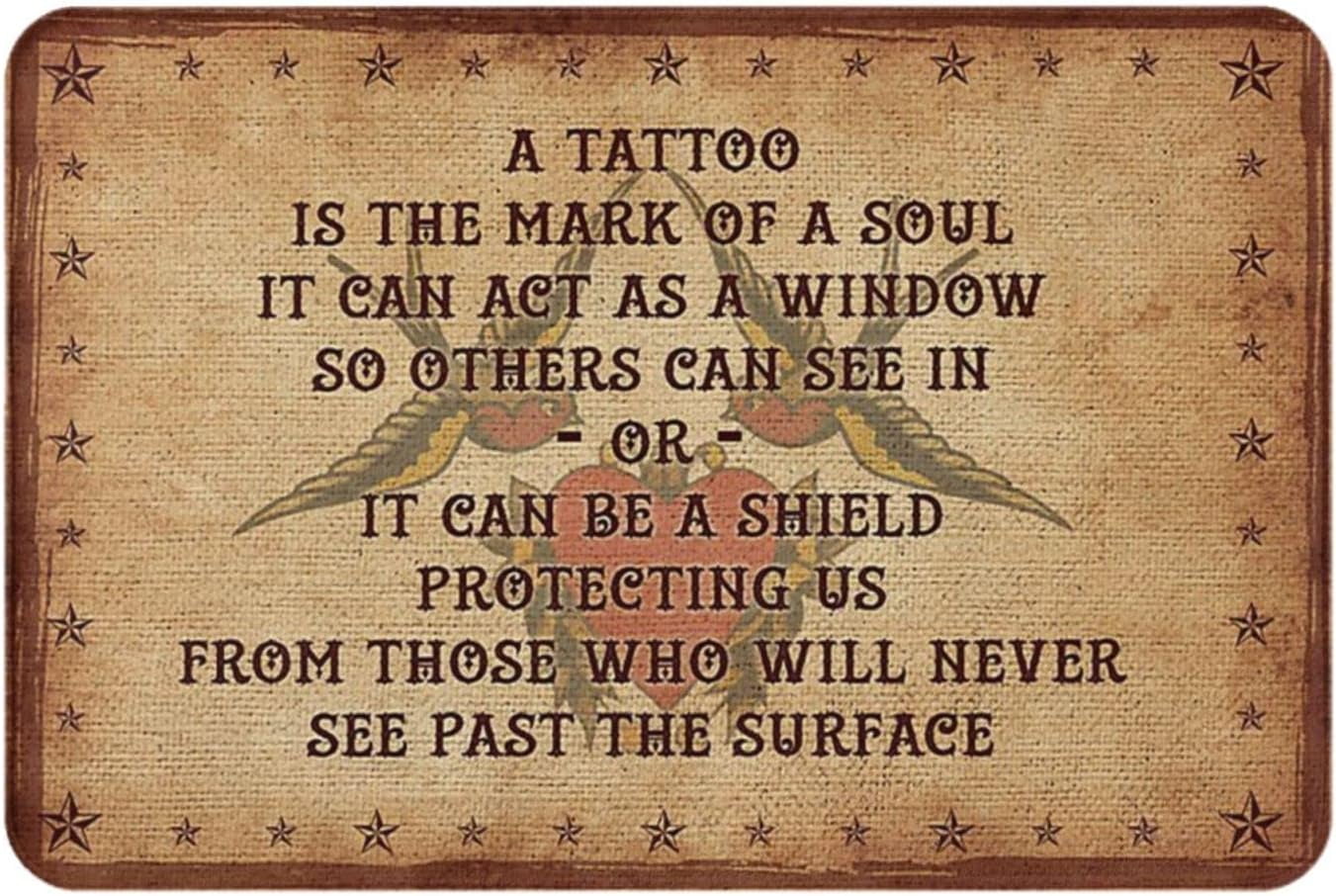 A Tattoo is The Mark of A Soul Non-Slip Absorbent Resist Dirt Doormat ...