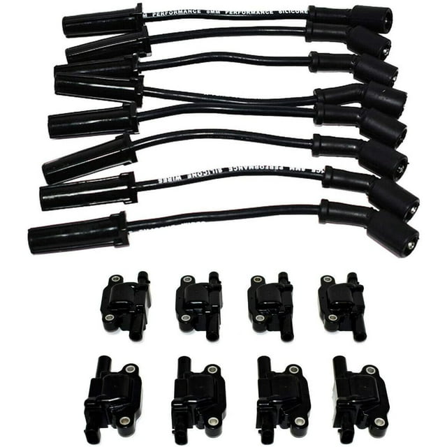 A-Team Performance Chevrolet GMC GM LS LSX LS1 LS2 LS3 LS6 8 Coils & 8" 8mm Spark Plug Wires ...