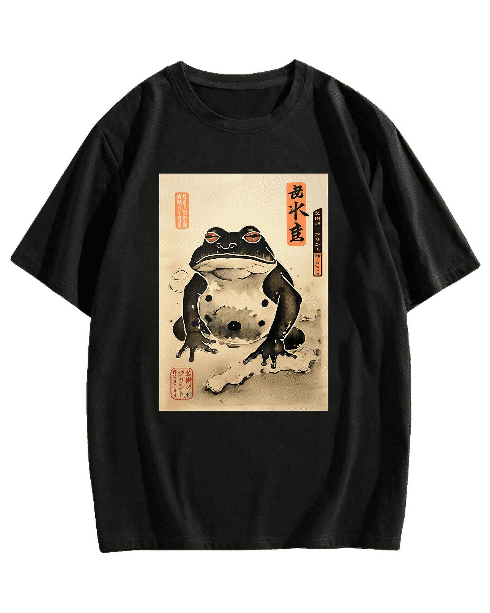 A Temperamental Frog Ukiyo-e Cotton casual T-shirt - Walmart.com