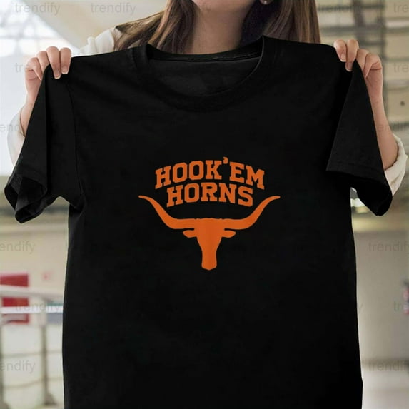 A Texas Hook 'Em Horns Football Fan Burnt Orange Graphic Design G008 ...