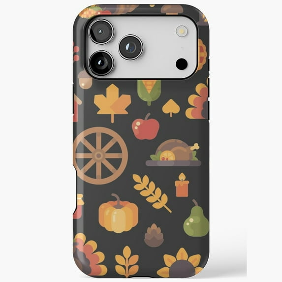 A Thanksgiving Turkey Themed Seamless Pattern iPhone 11 through 17 Pro ...