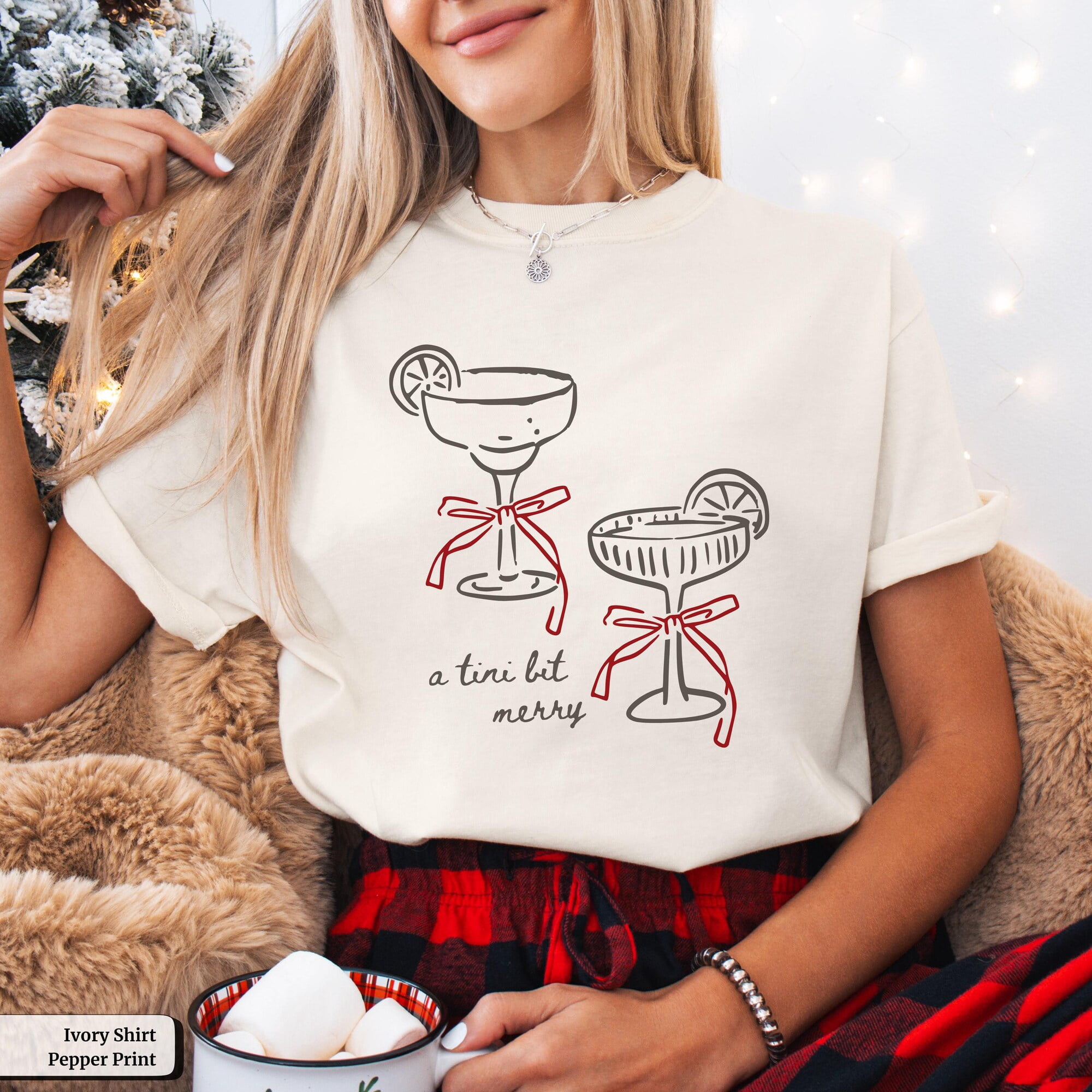 A Tini Bit Merry Shirt Holiday Martini Tshirt Christmas Cocktail ...