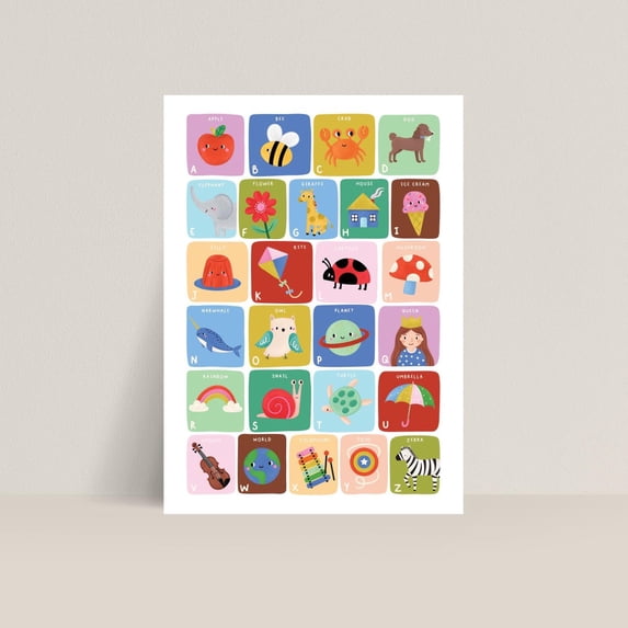 A To Z Nursery Alphabet Wall Art Print, Unframed Paper Poster 11x14in ...