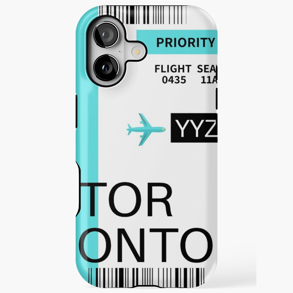 A Toronto Boarding Pass Protective Case for iPhone 11 12 13 14 15 16 17 ...