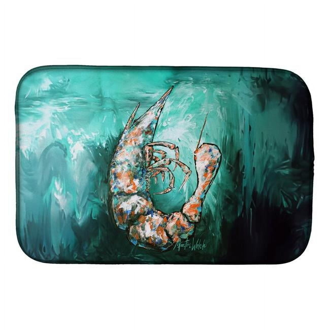 Carolines Treasures 21 x 14 in. A Touch of Blue Shrimp Dish Drying Mat ...