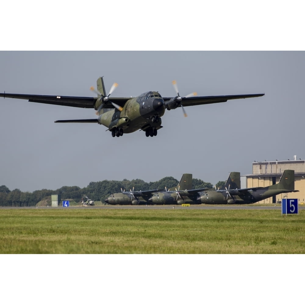 A Transall C-160 transport aircraft of the German Air Force taking off ...