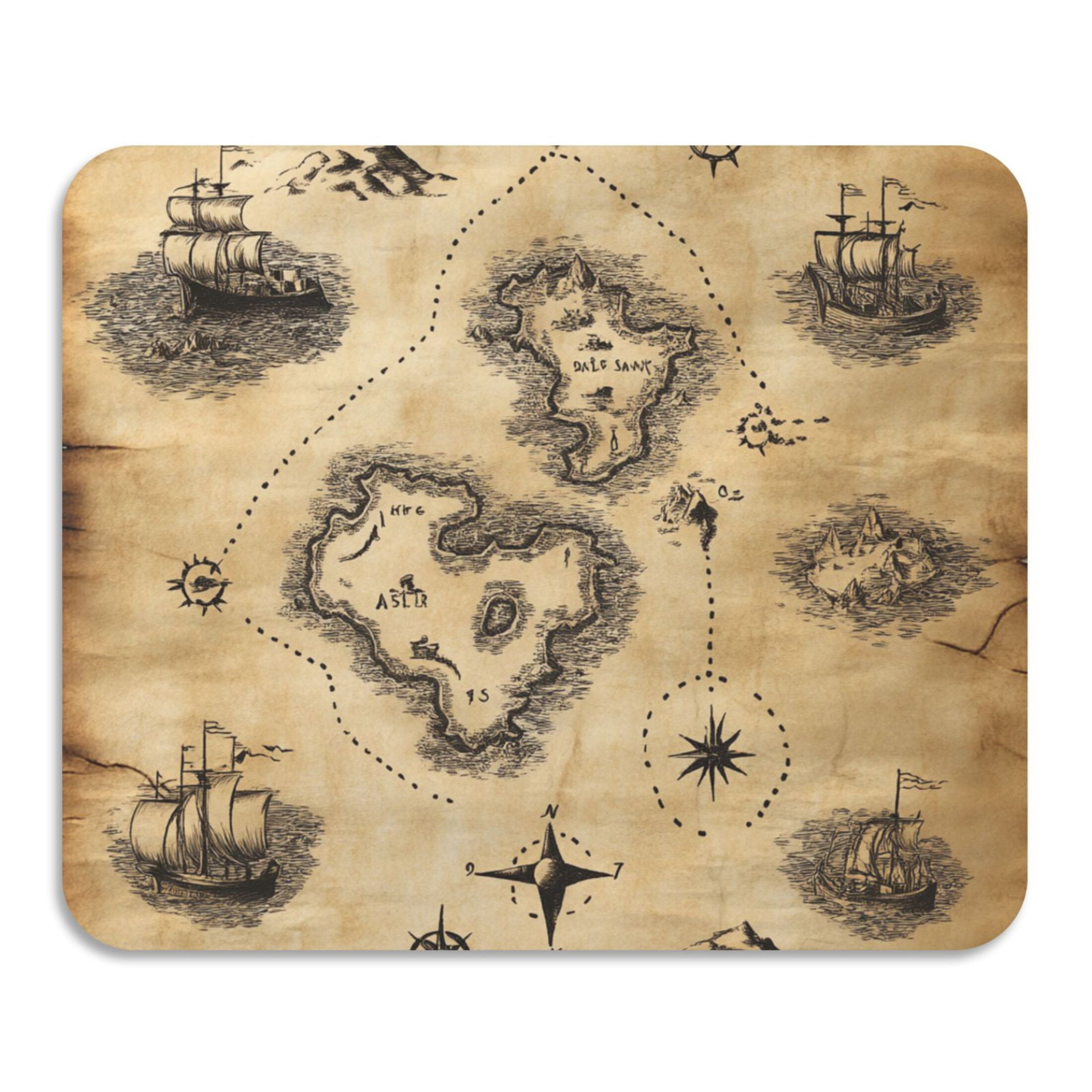 A Treasure Map Dish Drying Mat Water Absorbent Non Slip Heat Resistant ...