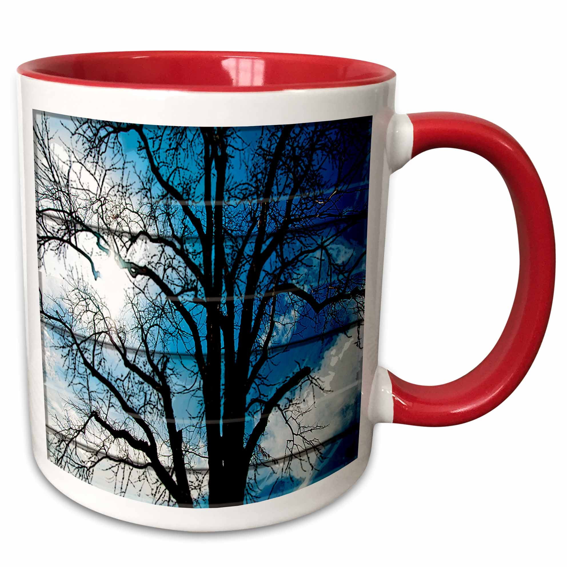 3drose, a Tree with a Sun Flare Behind the Stems on a Blue Sky with ...