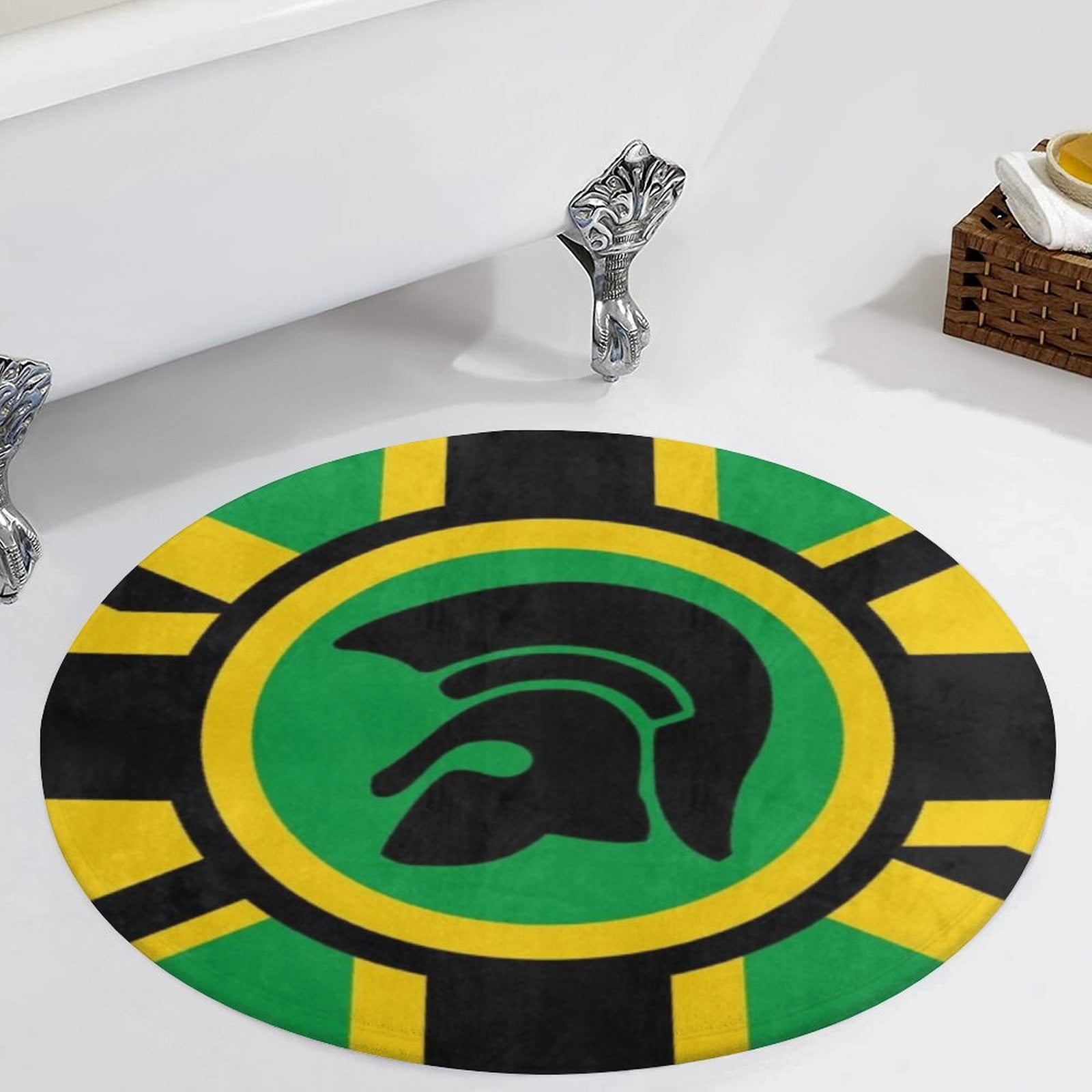 A Trojan Uk Flag in The Colors of Jamaica Round Carpet Circle Rug ...