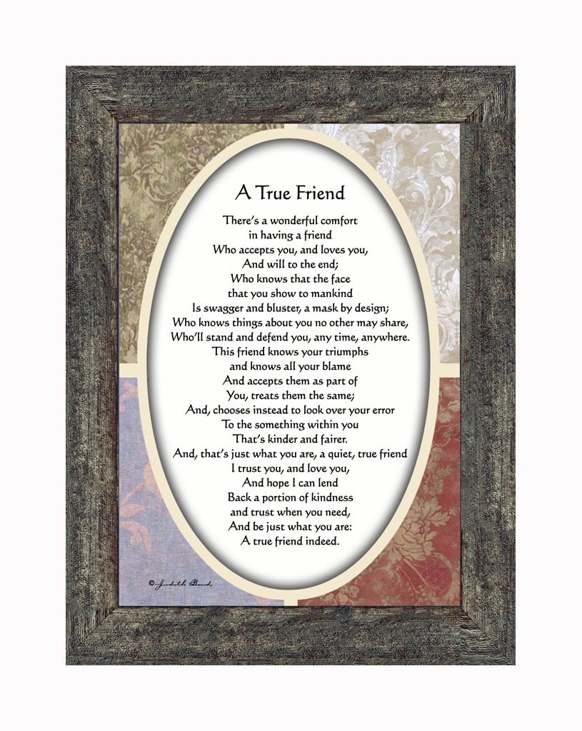 A True Friend, Poem About True Friendship, Gift for Best Friend ...