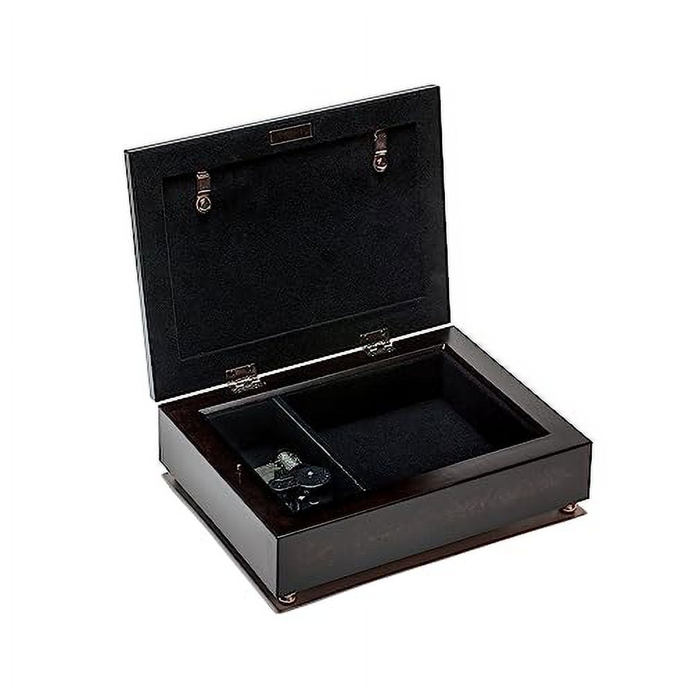 A True Love Story Never Ends Red Burlwood Jewelry Music Box Plays ...