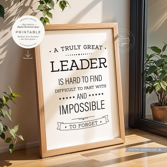 A Truly Great Leader Quote Poster, Unframed Size 24x36 - Walmart.com
