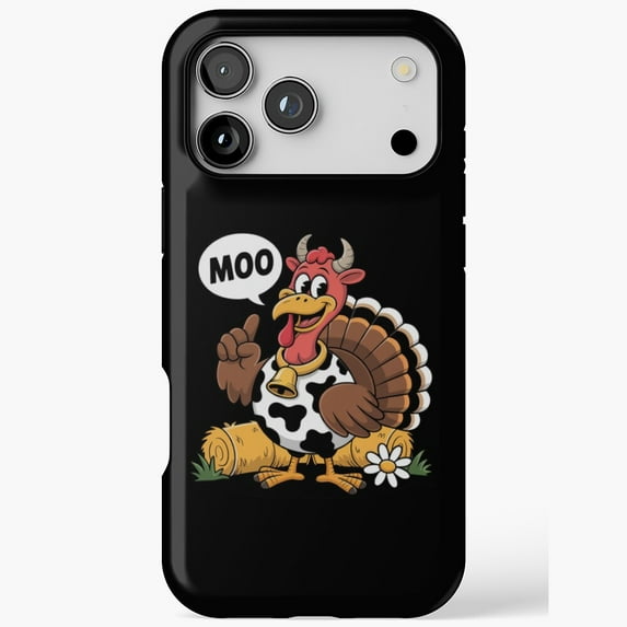 A Turkey Moo Funny Thanksgiving Farm Animal Art iPhone 11 through 17 ...
