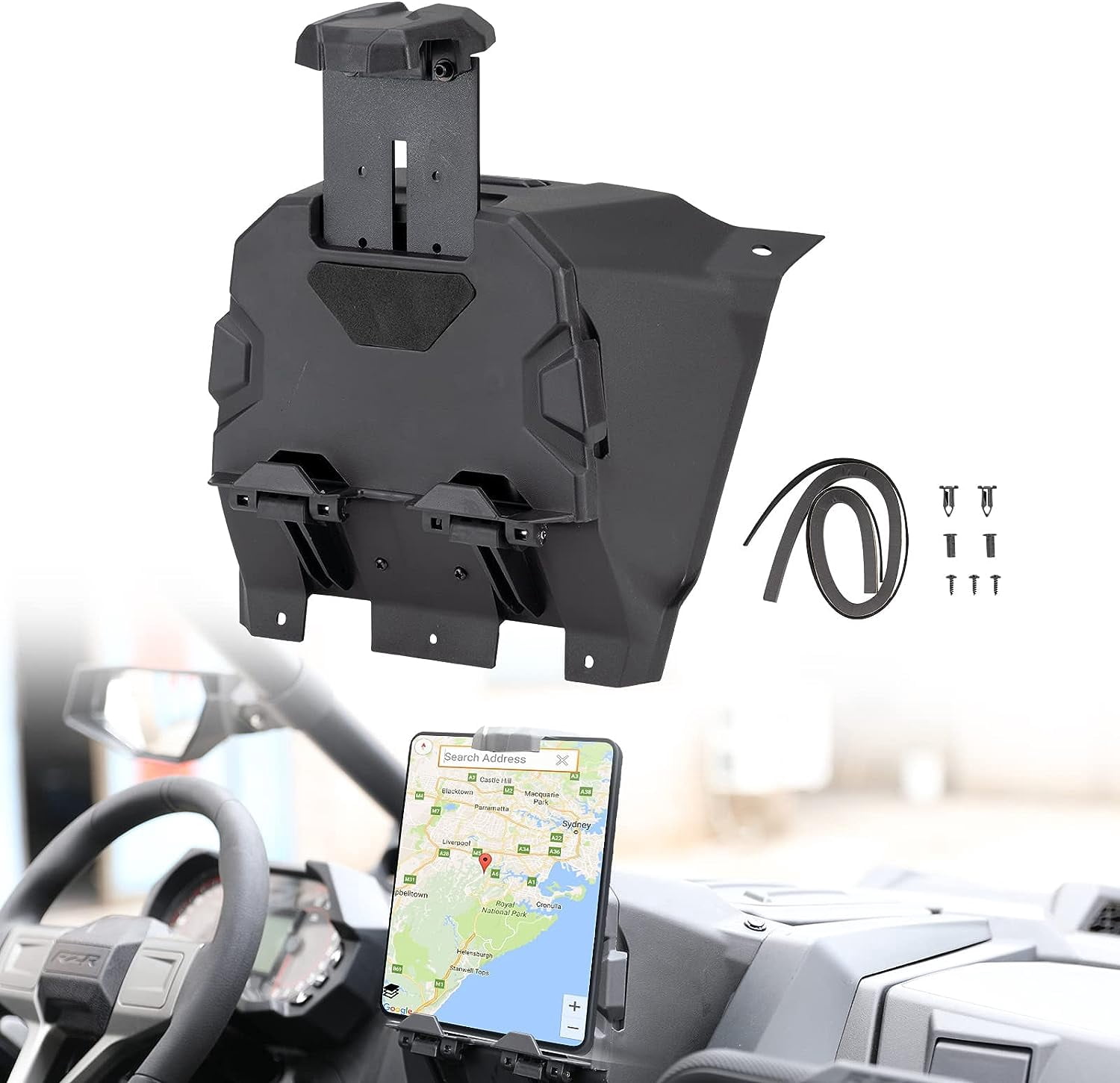 A & UTV PRO Electric Device Tablet Holder with Storage Box Organizer ...