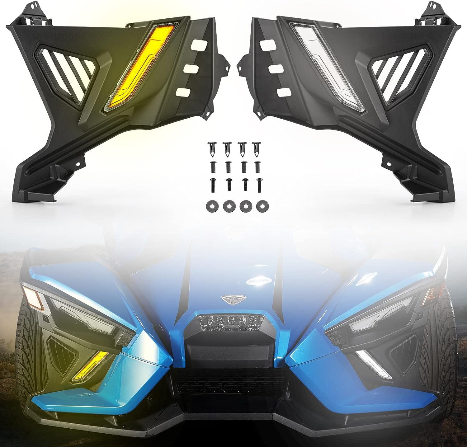 A & UTV PRO Front Lower Accent Panel & LED Light Kit for Polaris ...