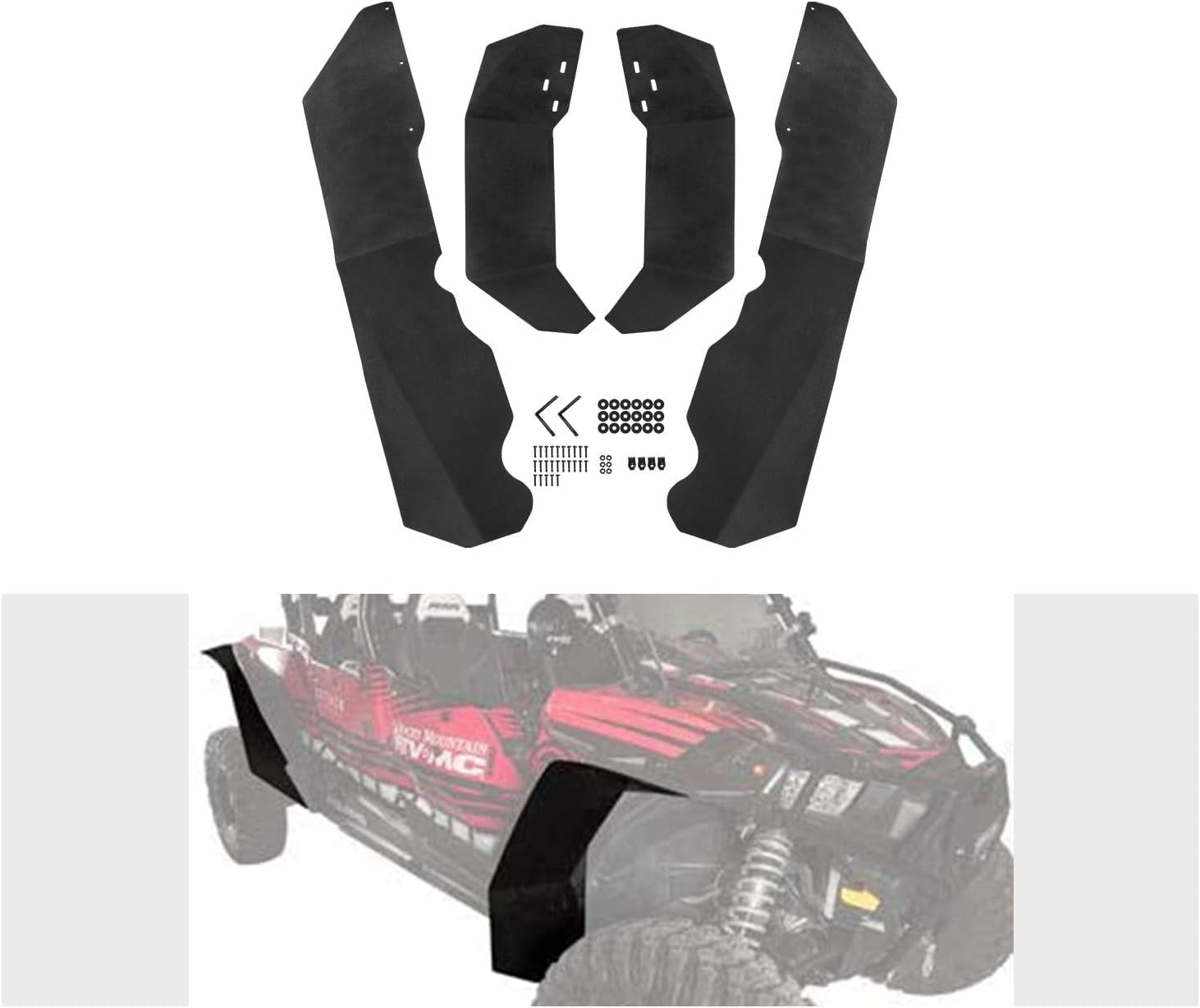 A & UTV PRO Front & Rear Splash Mud Flaps for Polaris RZR XP/4 1000 ...