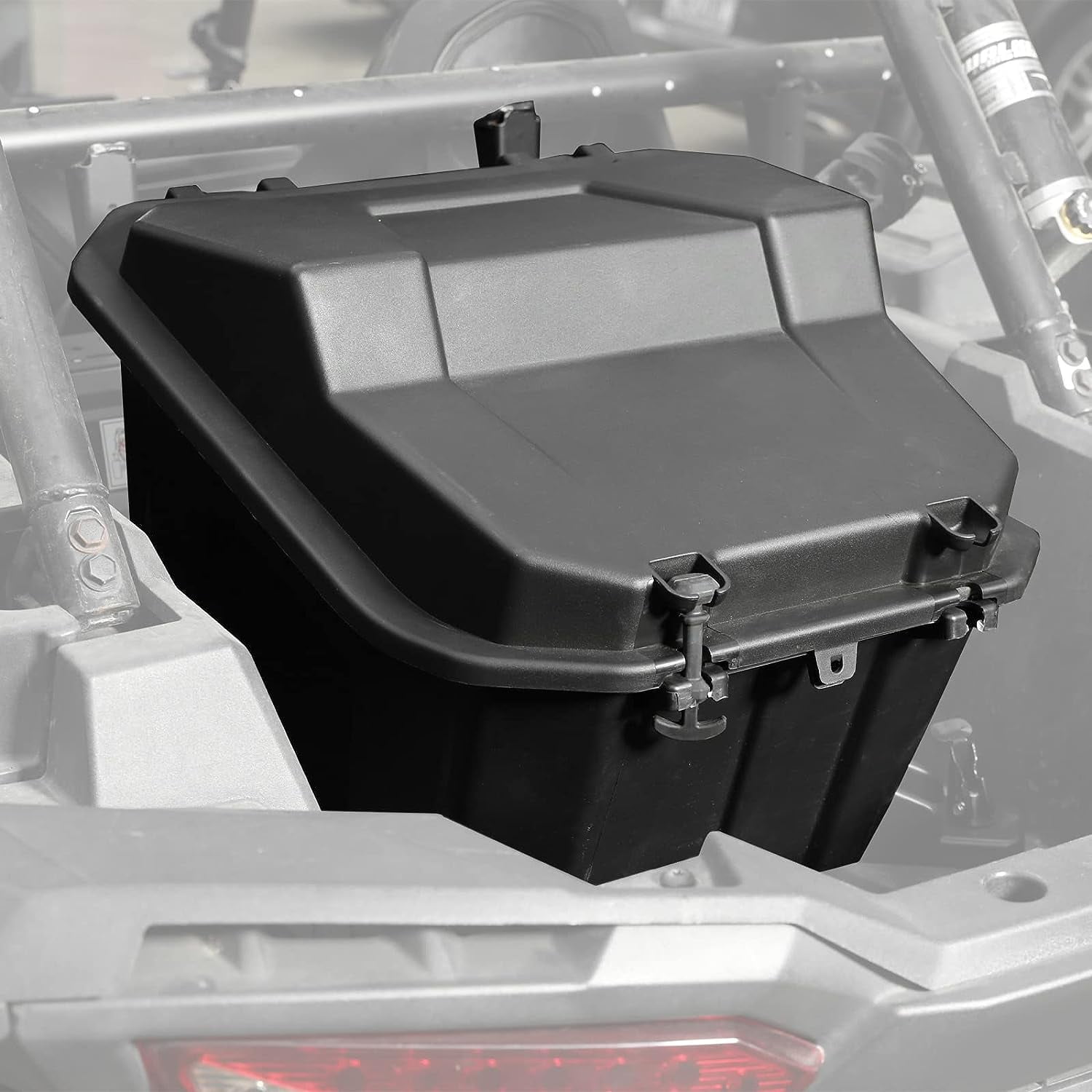 A & UTV PRO Rear Storage Cargo Box with Rubber Latch for Polaris RZR ...