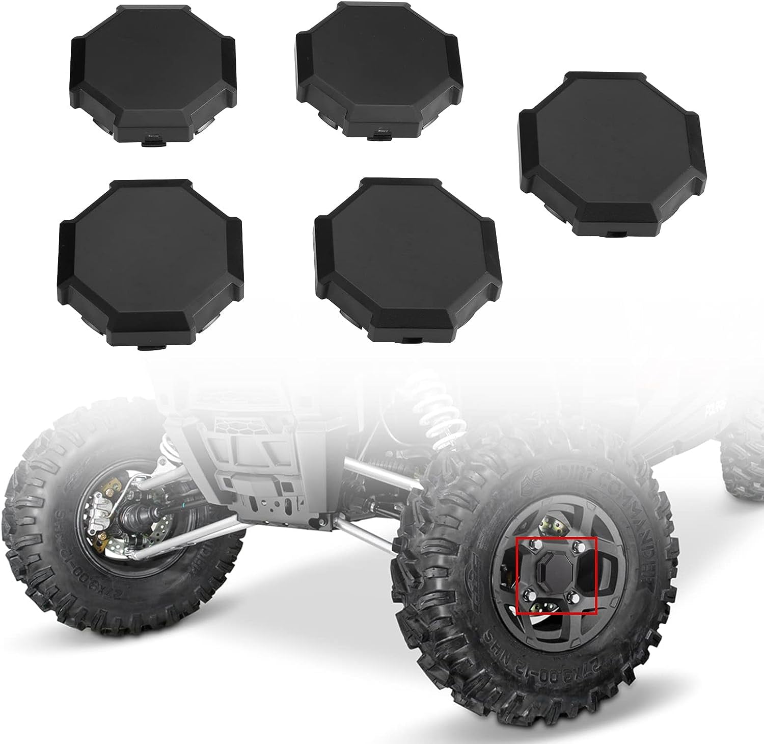 A & UTV PRO Wheel Center Hub Caps for 2014-2017 Polaris RZR 900 ...