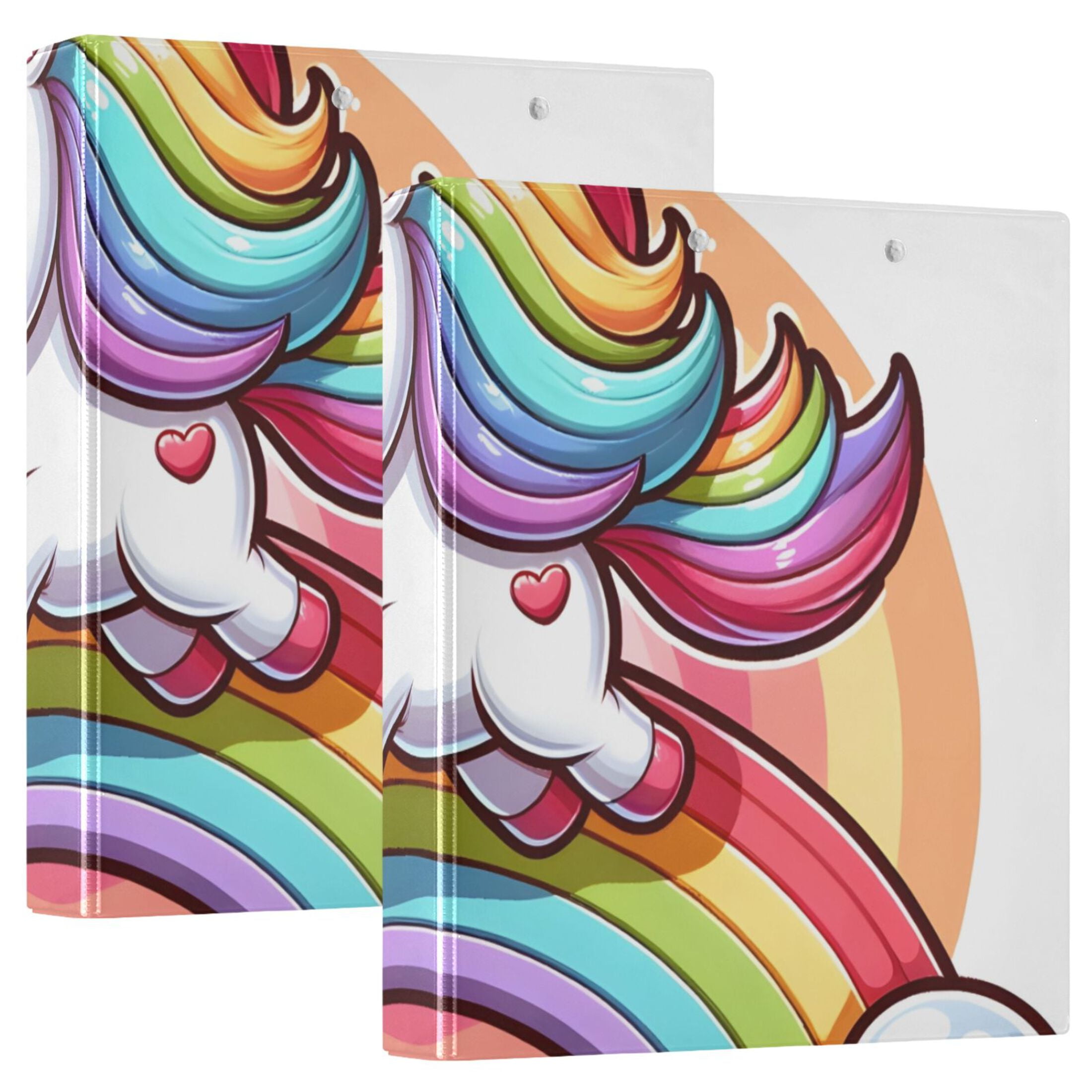 A Unicorn on Rainbow 3 Ring Binders 1.5 inch Hardcover File Folders ...