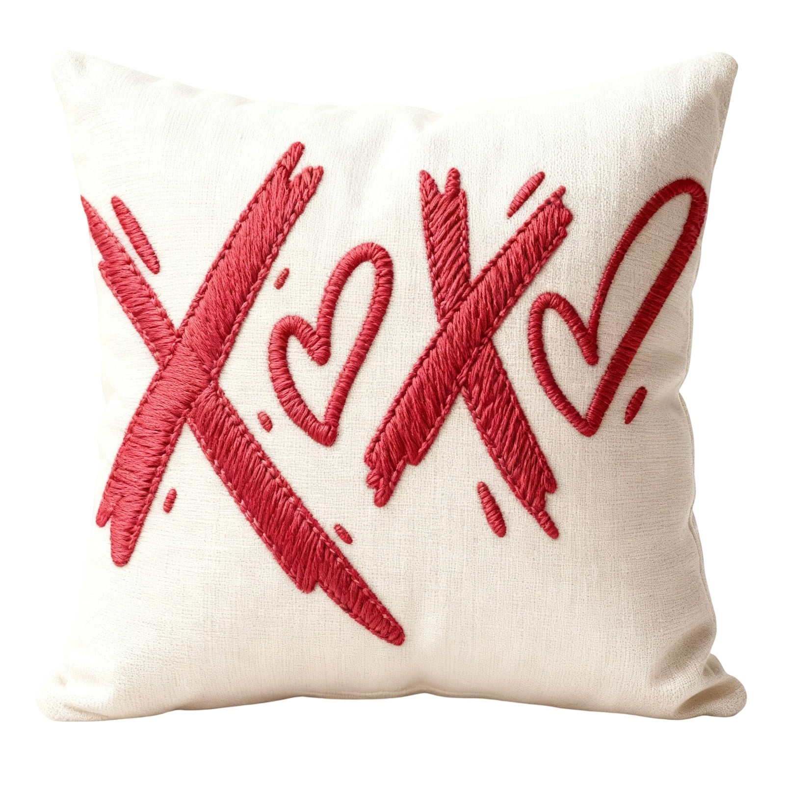 A Valentine'S Day Heart Decorative Throw Pillow Cover, 45X45Cm Red ...