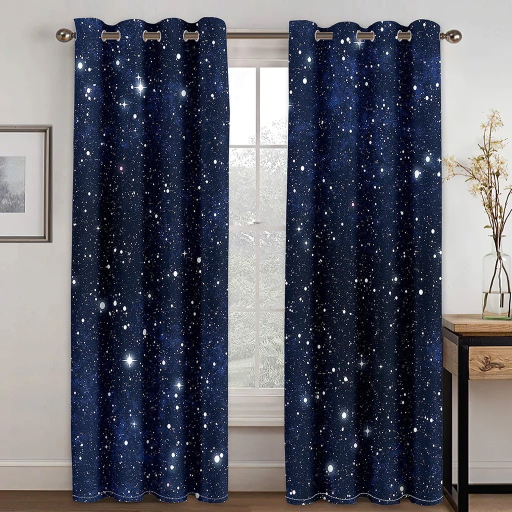 A Variety of Starry Sky Pattern High Blackout Curtains Beautiful Thick ...