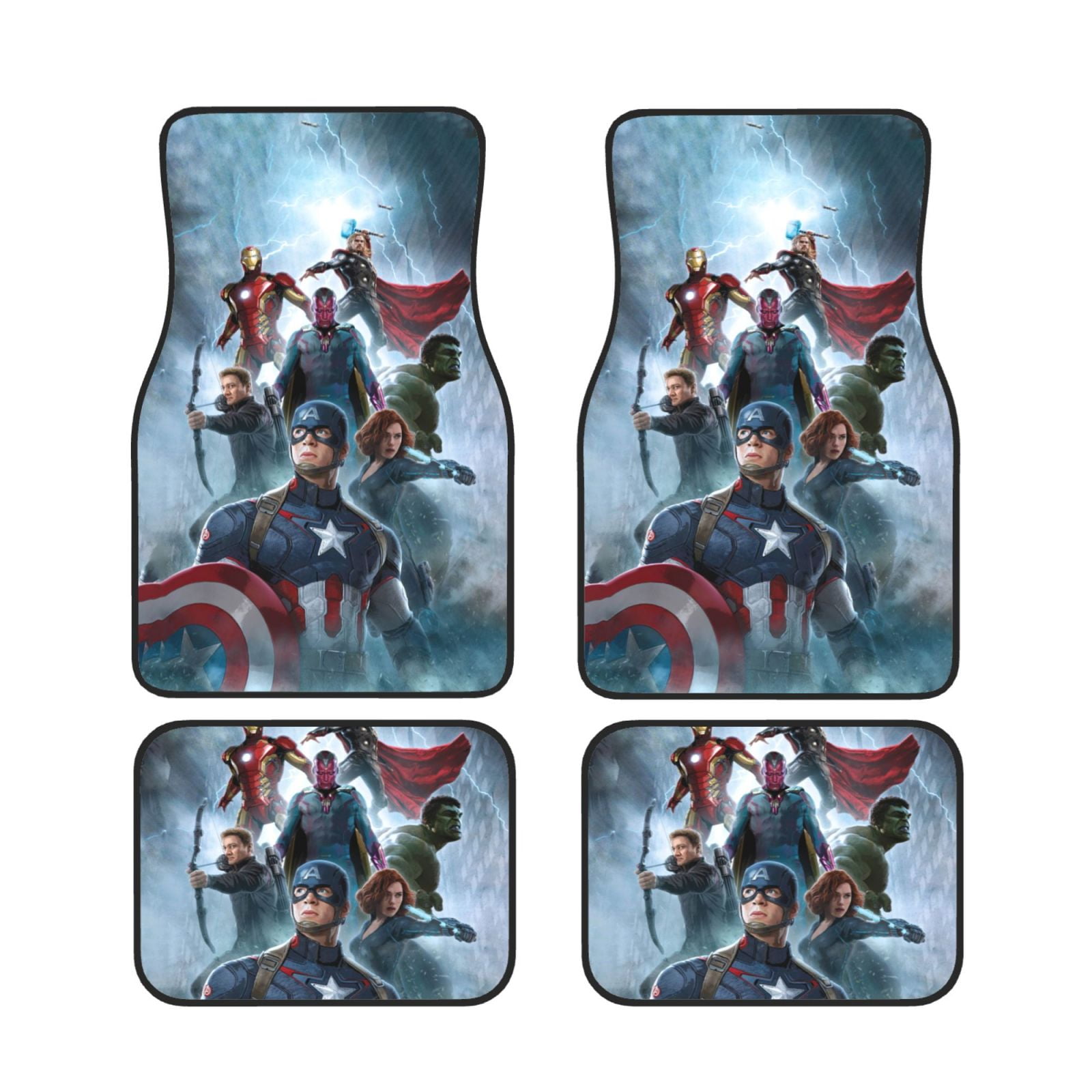 A-Venger Set Of 4 Pcs Cartoon Car Floor Mats Cartoon Print Car Interior ...