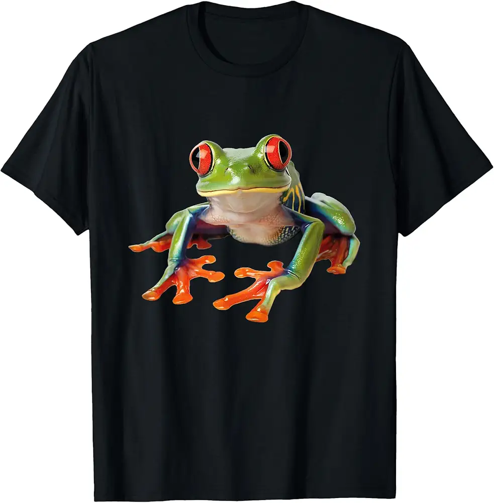 A Very Funny Green Frog with a Goofy and Silly Expression Unisex T ...