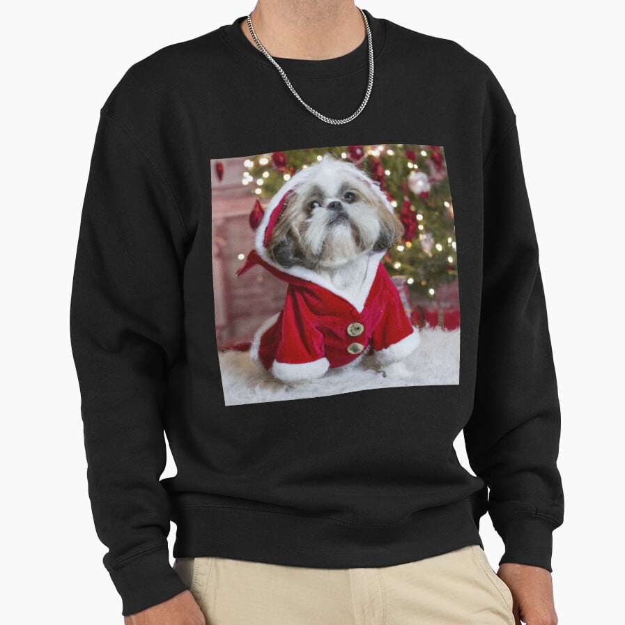 A Very Merry Shih Tzu Christmas In Xmas Graphic Unisex Sweatshirt Retro ...