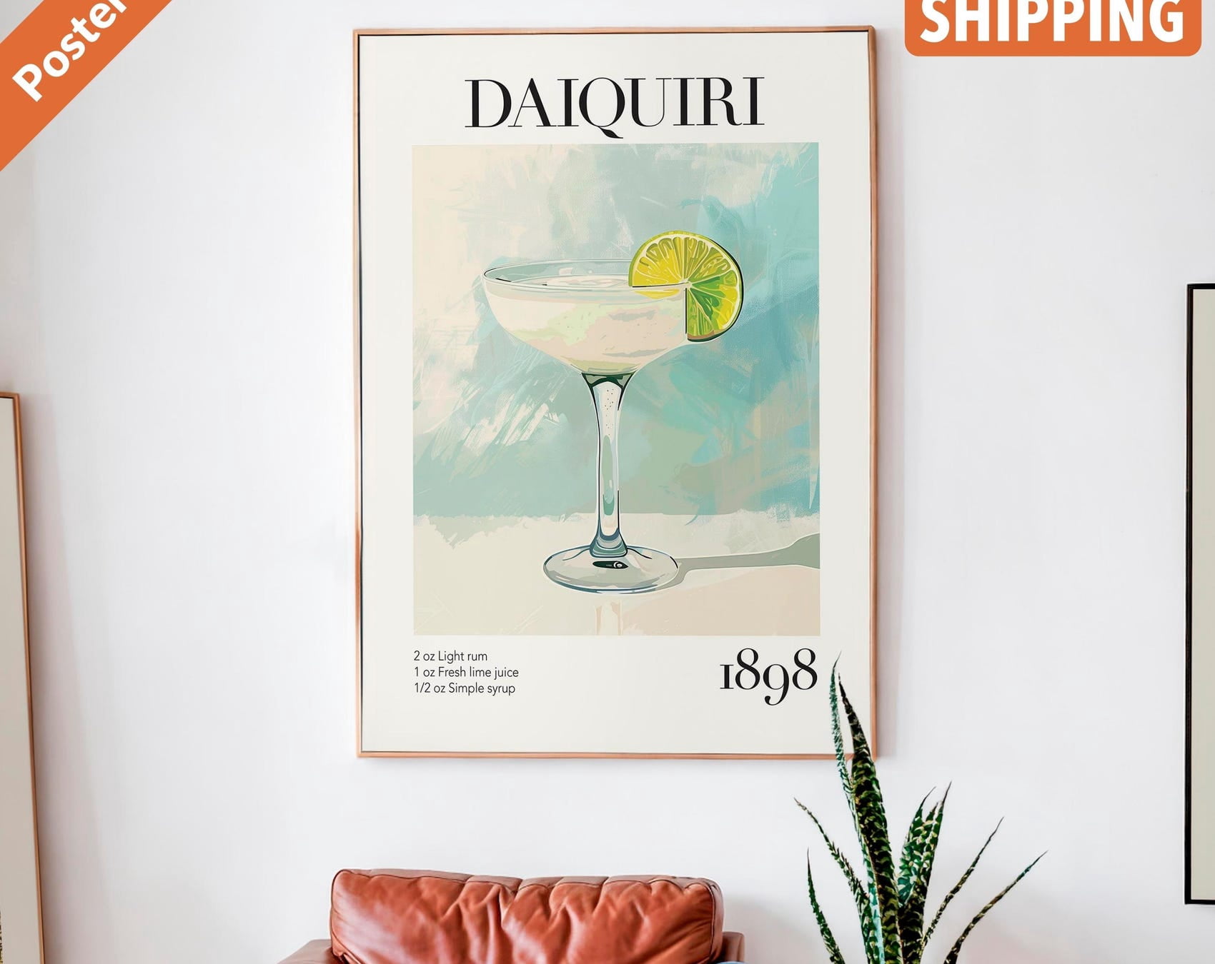 A Vintage Daiquiri Cocktail Recipe Bar Poster Print Vintage Daiquiri ...