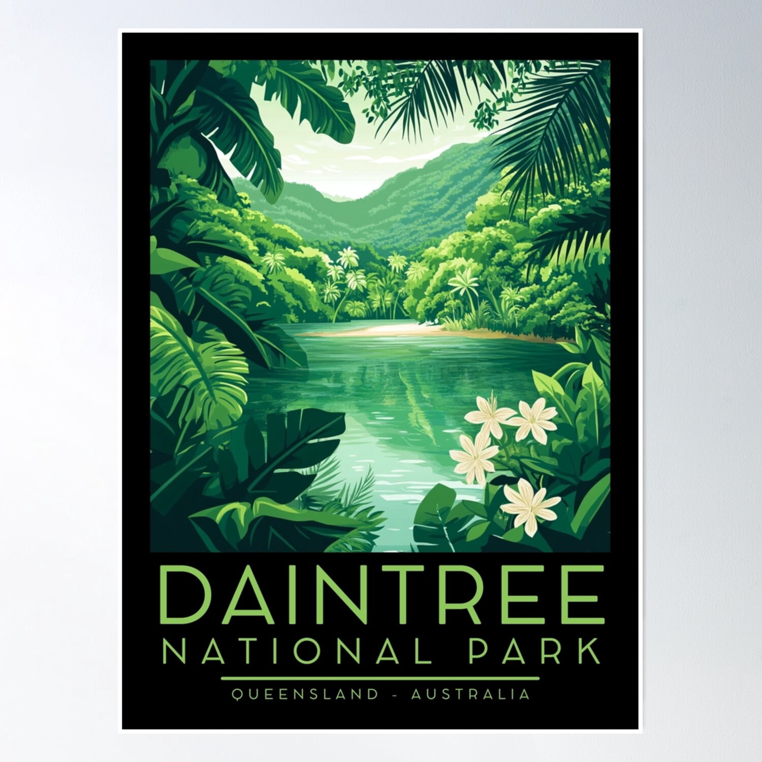 A Vintage Illustration Of Daintree National Park - Queesnland ...