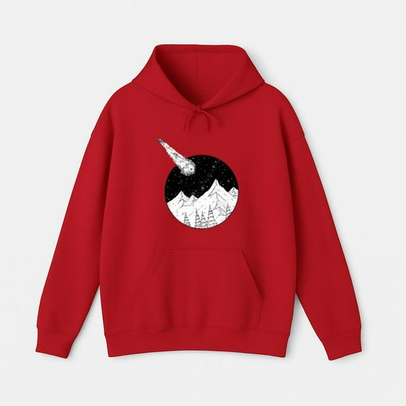 A Vintage Nature Art Of A Retro Moon Mountains And Shooting Star Themed ...