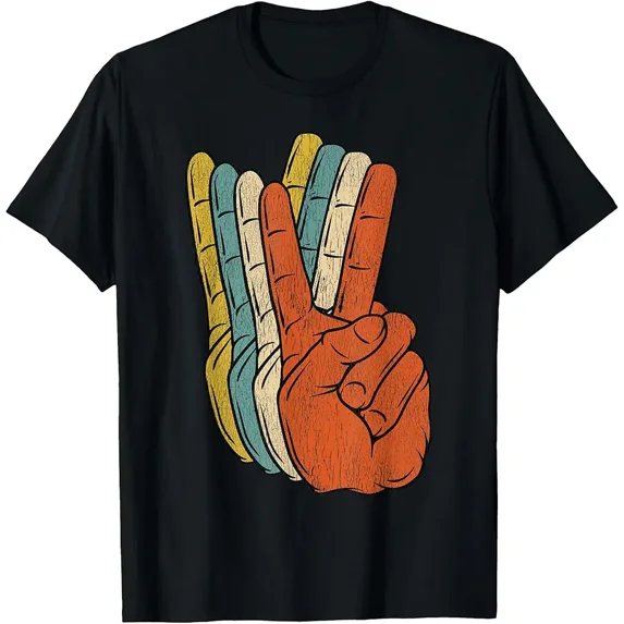 A Vintage Peace Sign A Retro 60s and 70s Hippie Unisex T-Shirt, up to ...