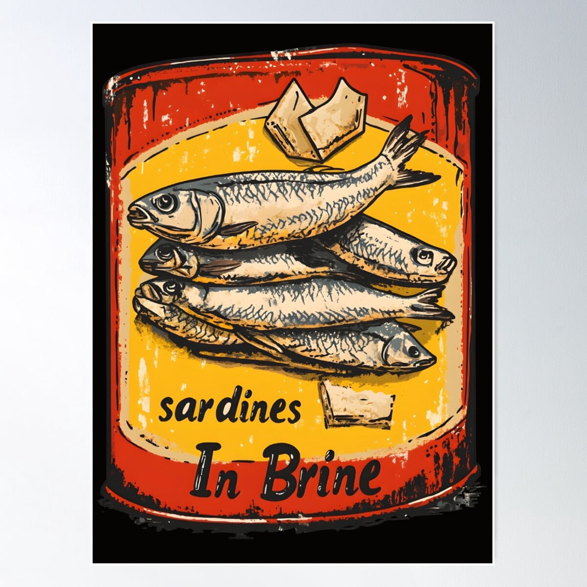 A Vintage Poster - Sardines In Brine Poster Wall Art, Modern Wall Decor ...