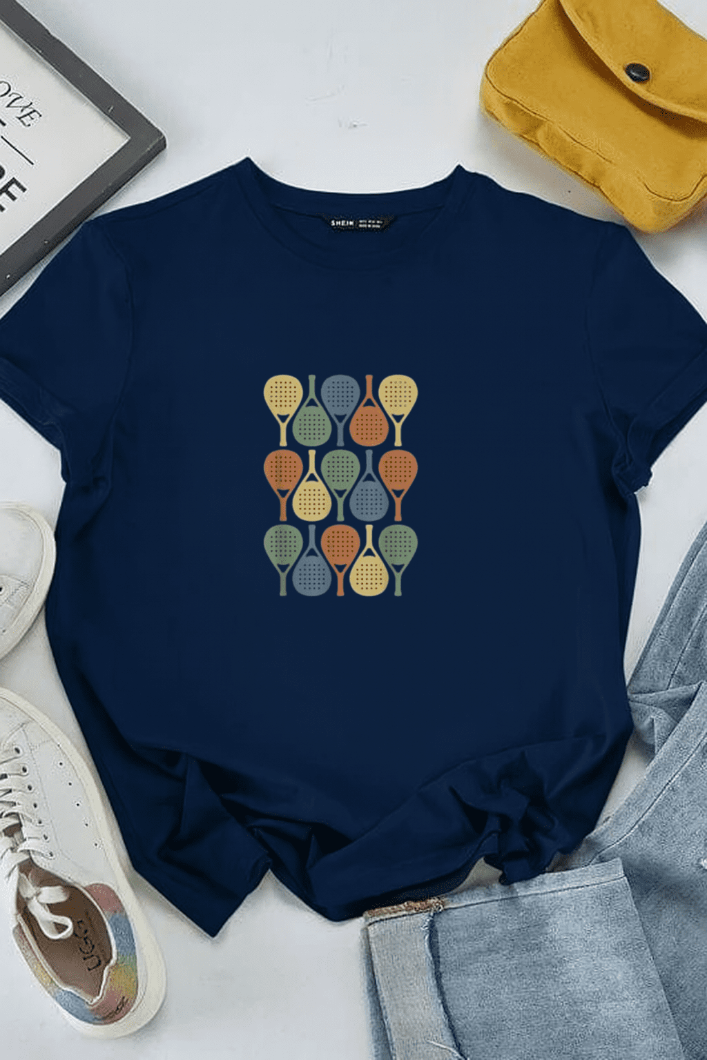 A Vintage Retro Padel Court Graphic For Dedicated Players Unisex T ...