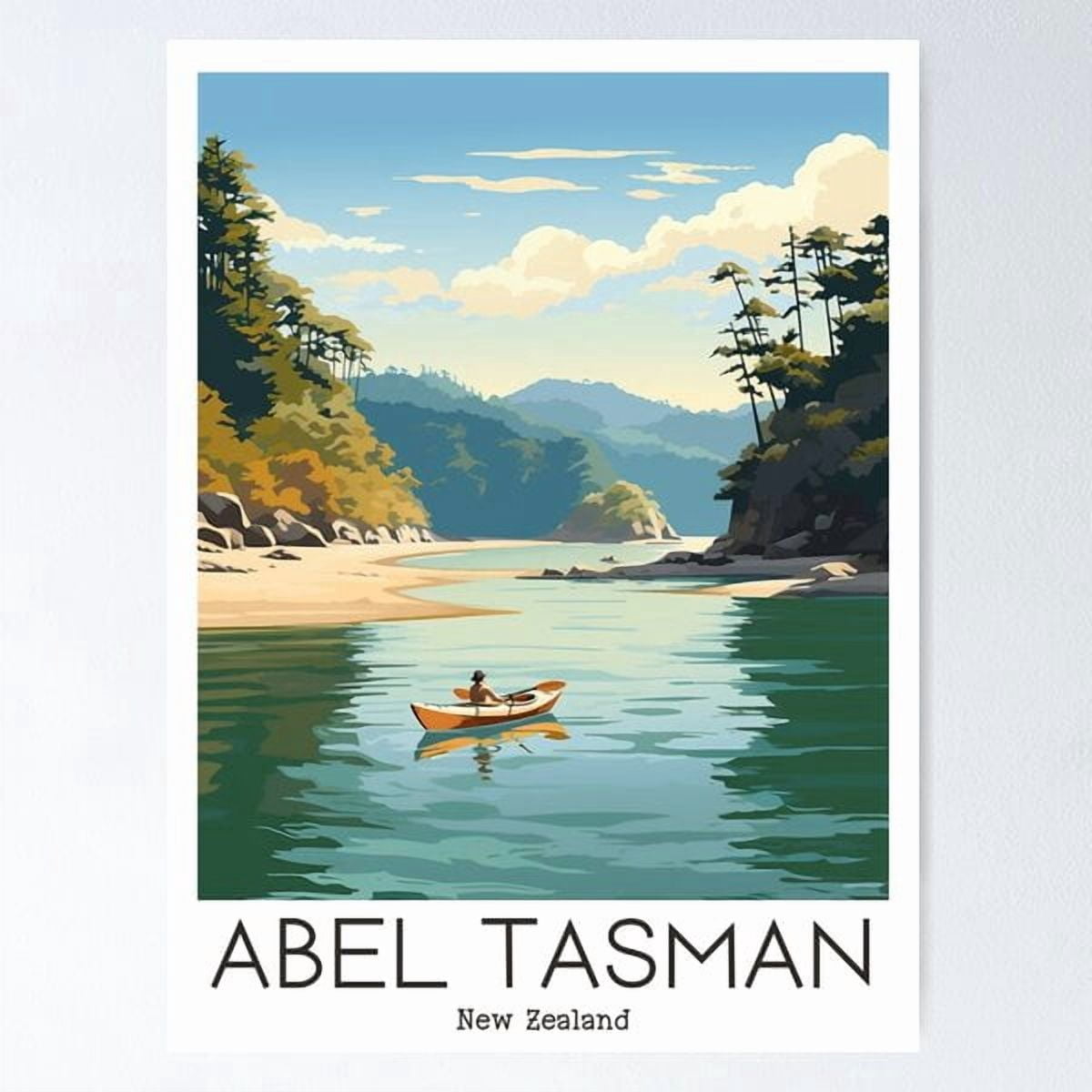 A Vintage Travel Illustration Of Abel Tasman National Park New Zealand ...