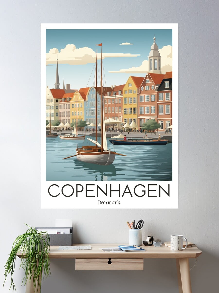 A Vintage Travel Illustration Of Copenhagen - Denmark Poster Wall Art ...