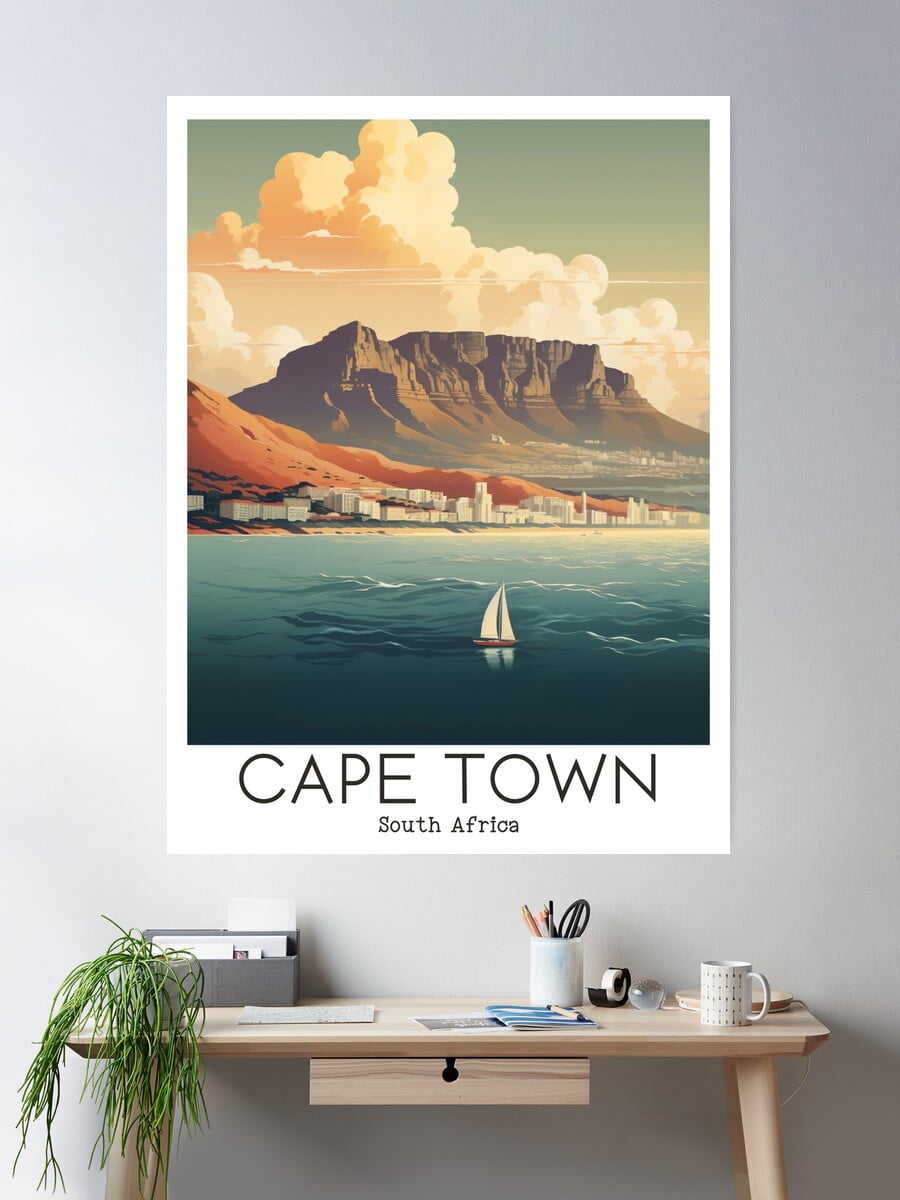 A Vintage Travel Poster Of Cape Town - South Africa Poster Wall Art ...